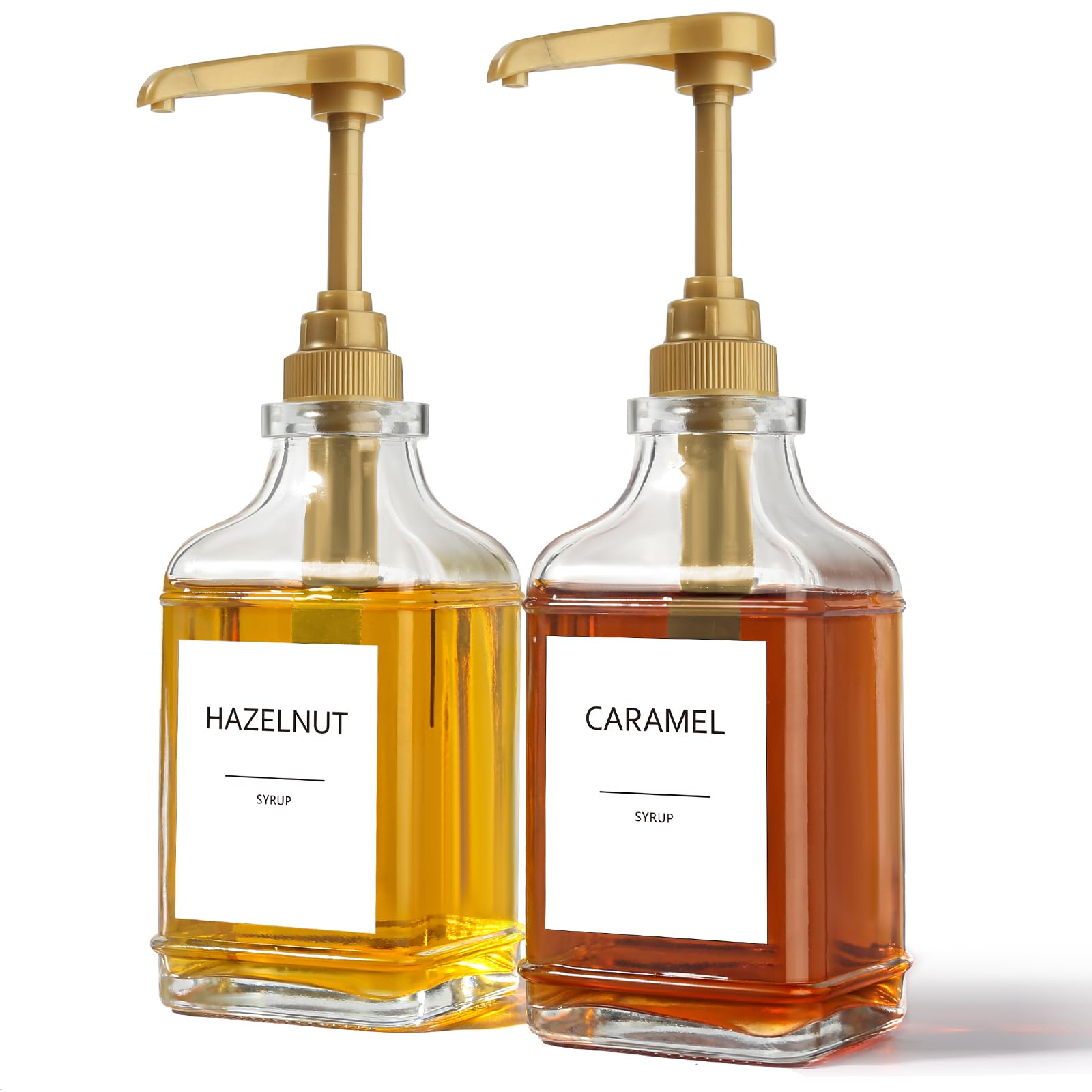 Amazon.com - GMISUN Coffee Syrup Dispenser, 16oz Gold Syrup Pump ...