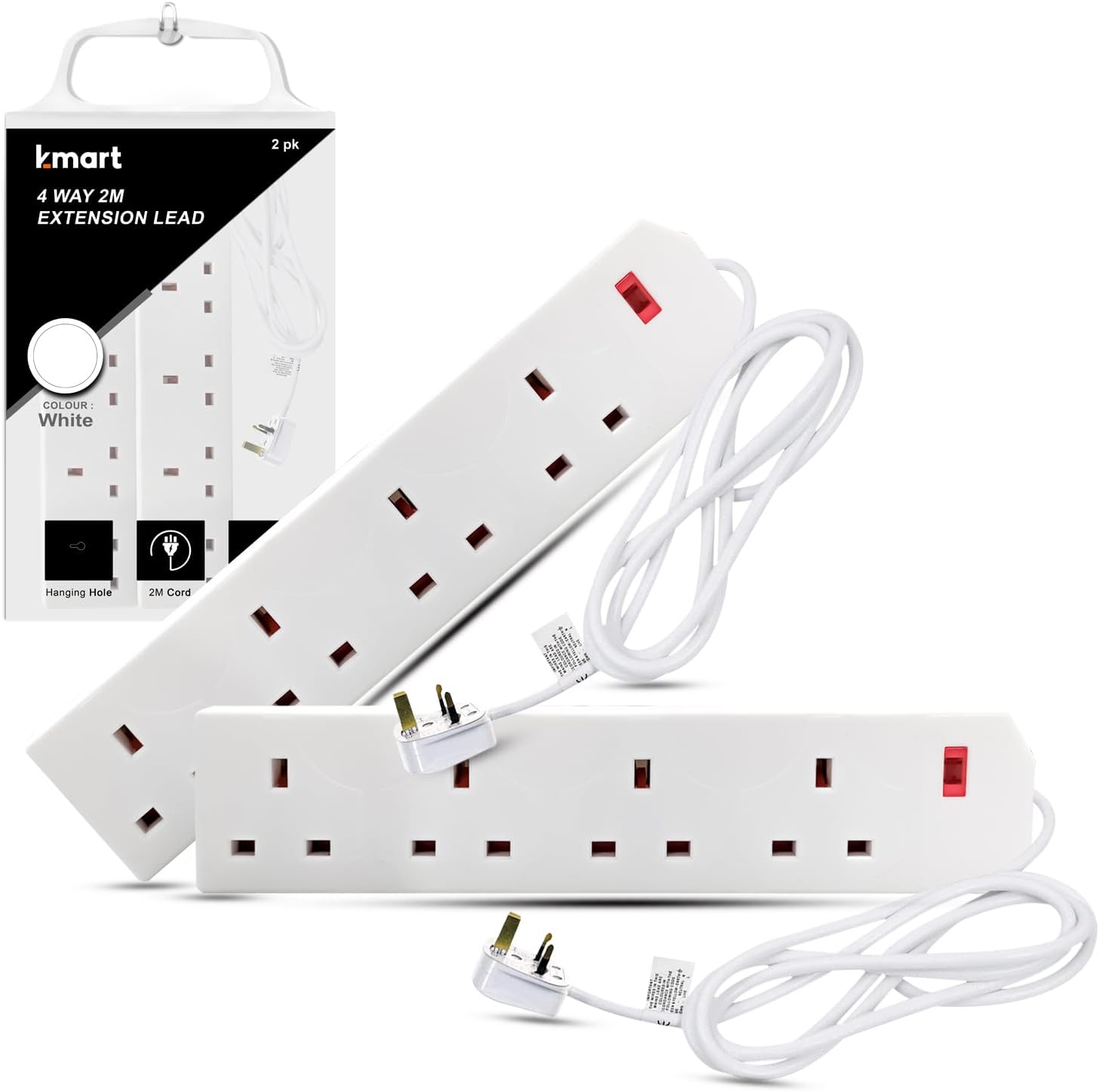 Eurosonic 4 Way Extension with 2 Metre Cable, 1-Pack : Amazon.co.uk ...