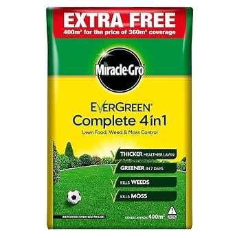 Miracle-Gro Evergreen Complete 4 in 1 Lawn Food - 14 kg - Covers 400 m² ...