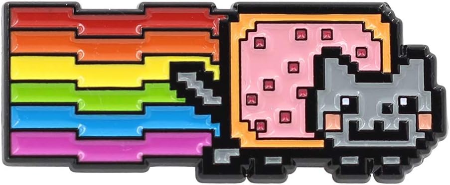Amazon.com: REAL SIC Nyan Cat Enamel Pin - Rainbow Cat Pin with Pop ...
