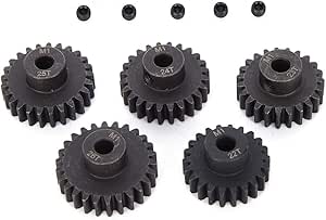Amazon.com: VGEBY RC Car Gear,Steel Motor Gear Kit 5mm Inner Hole 22T ...
