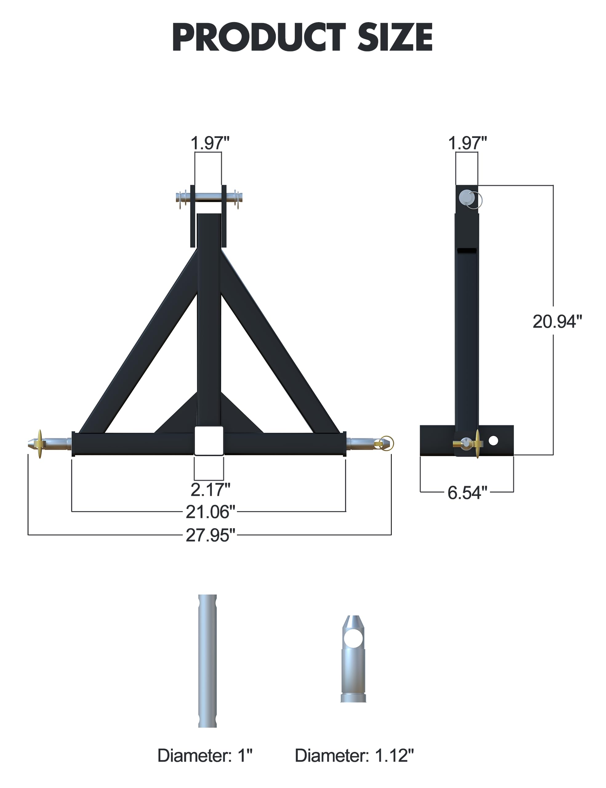 Snapklik.com : KYBOLT 3 Point 2" Trailer Hitch Receiver Heavy-Duty For ...