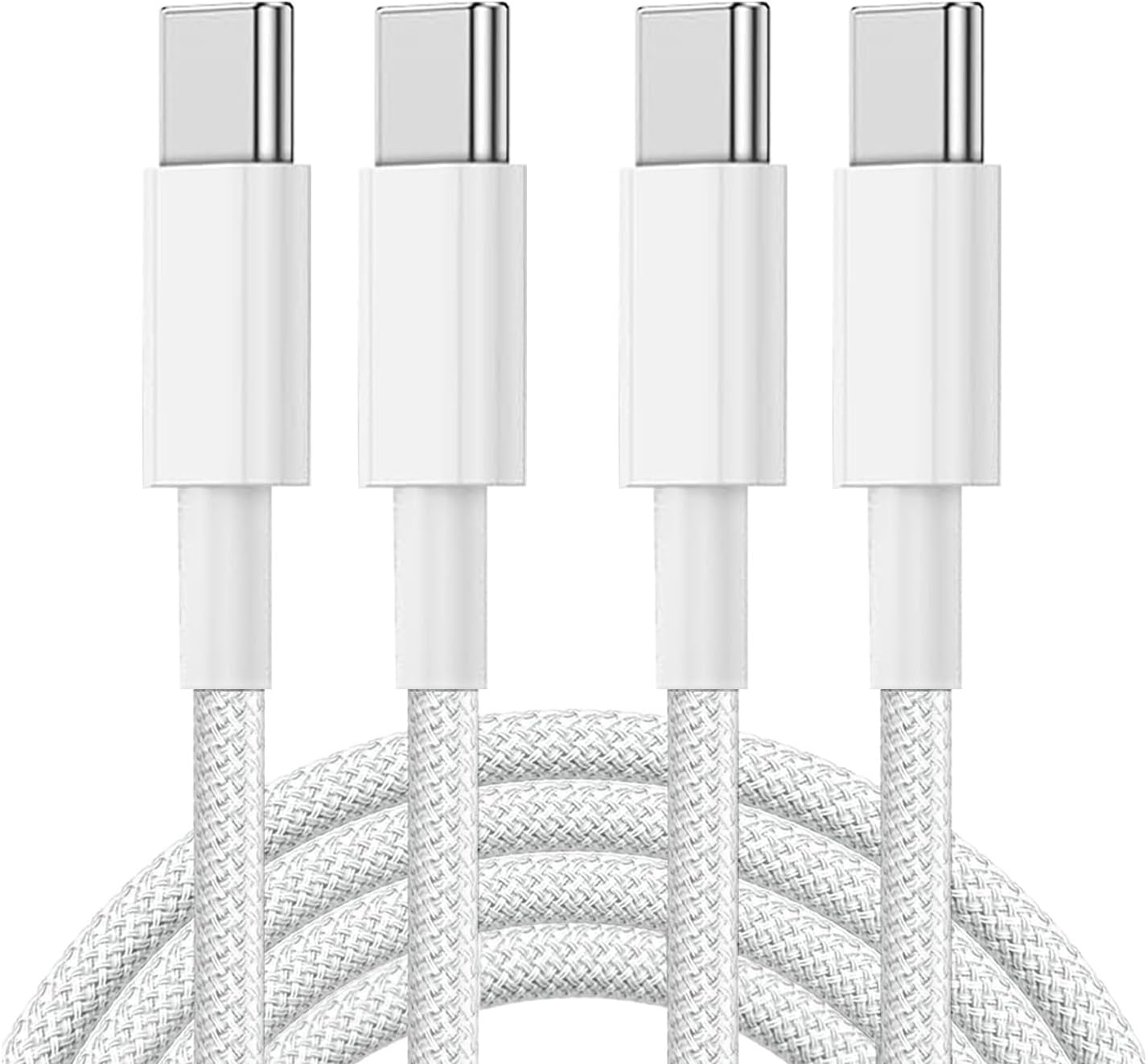 2Pack 2M USB-C to USB-C Cable 3A 60W Nylon Braided PD Charger Cable ...