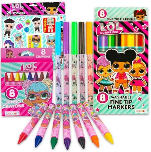 LOL Surprise Girls Colouring Set - Bundle of 8 LOL Surprise Markers and ...
