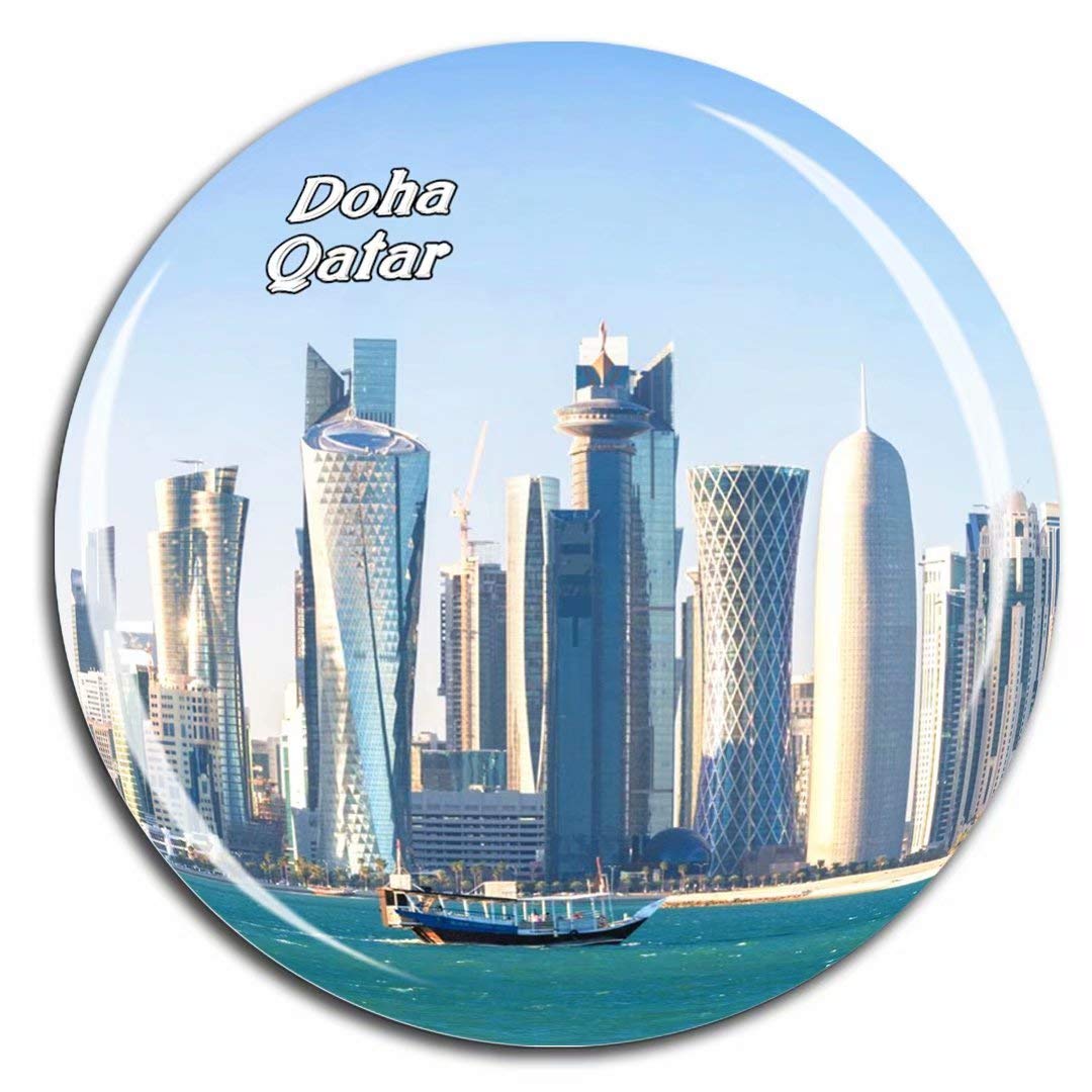 Amazon.com: Doha Corniche Qatar Asia Fridge Magnet 3D Crystal Glass ...
