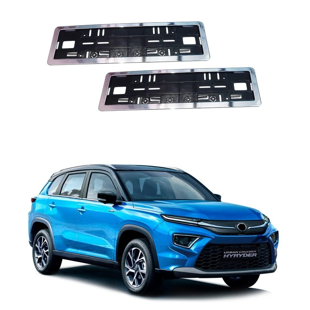 AutoSuplex Front & Rear Number Plate Frame Chrome Suitable for Toyota ...