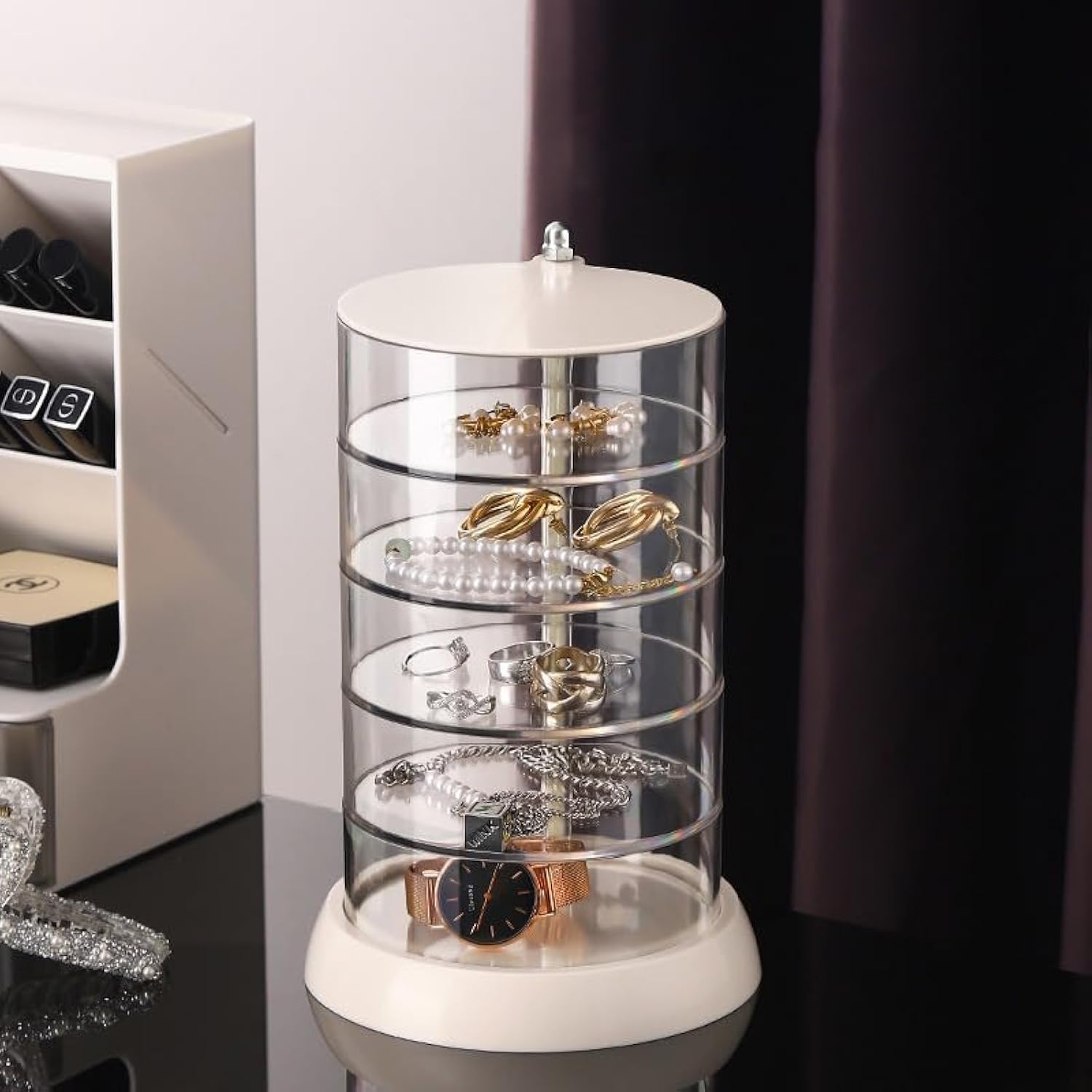 Amazon.com: Stackable Storage Jewellery Trays Hair Accessory Containers ...