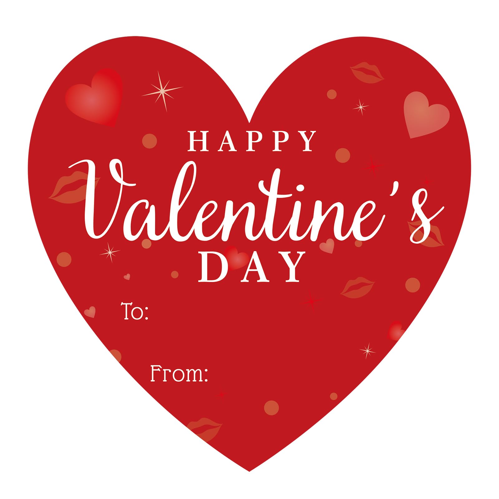 joycraft Happy Valentine’s Day Stickers, 60Pcs Red Heart Valentine Gift ...