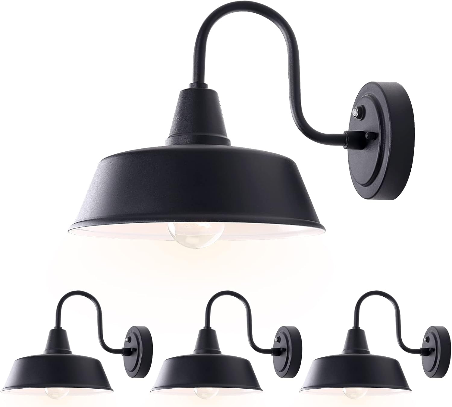 GOALPLUS Outdoor Garage Light with Dusk to Dawn Sensor Gooseneck Wall ...