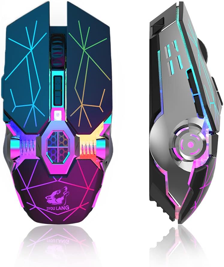 Free wolf X13 Mouse Inalámbrico Gamer, Ratón Inalámbrico Recargable Luz ...