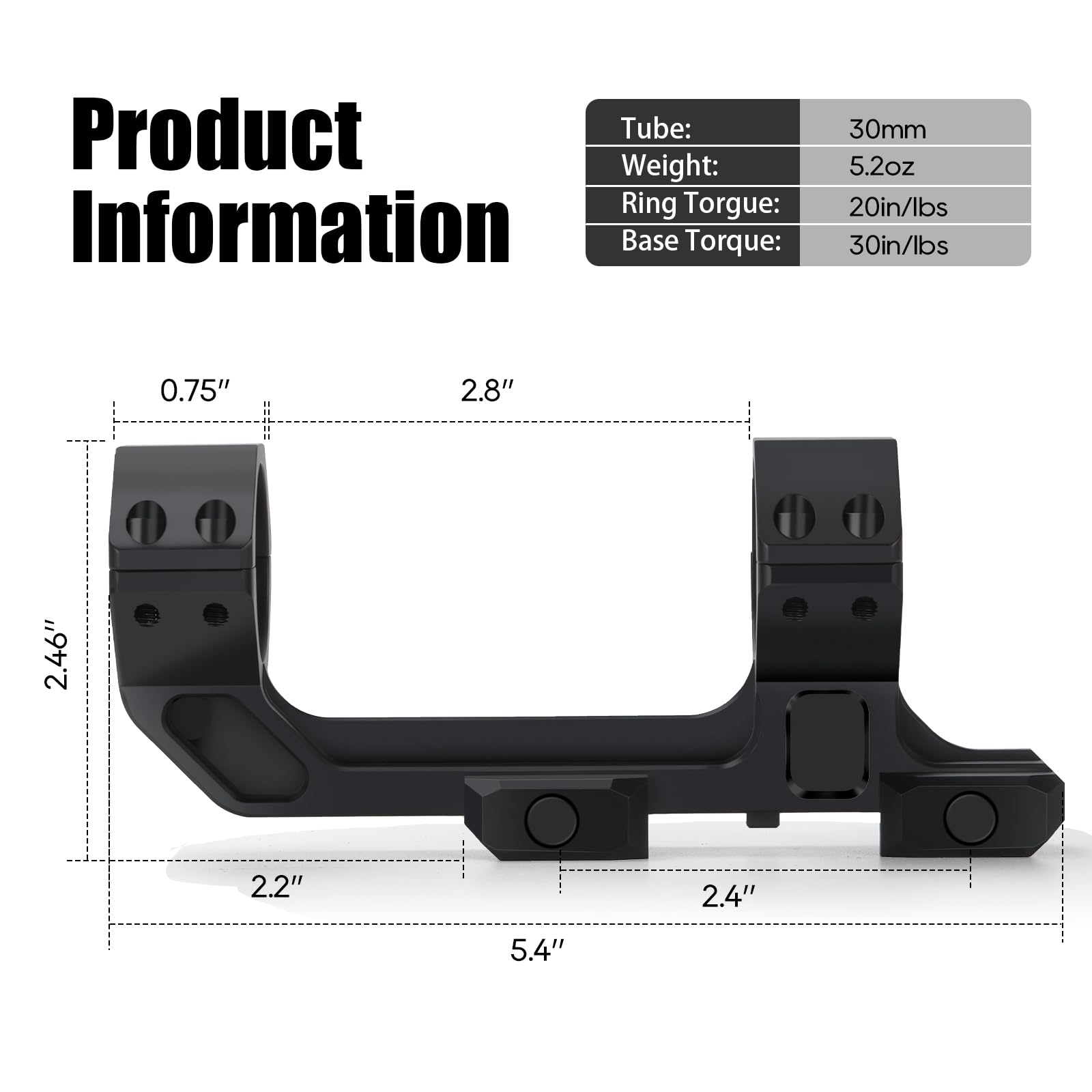Snapklik.com : Scope Mount Cantilever Sporting Optics Mounts Dual Ring ...