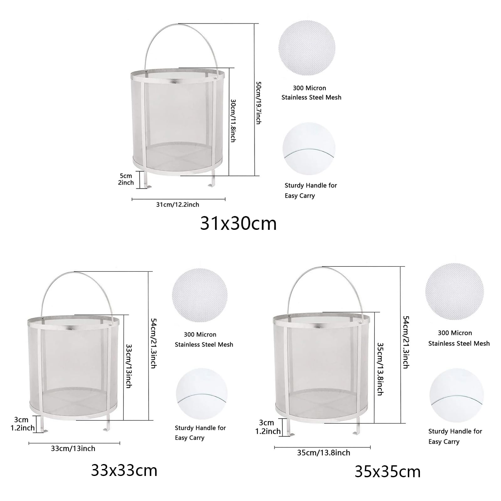 Beer Hops Filter 300 Micron Stainless Steel Cylindric Homebrew Beer Dry ...