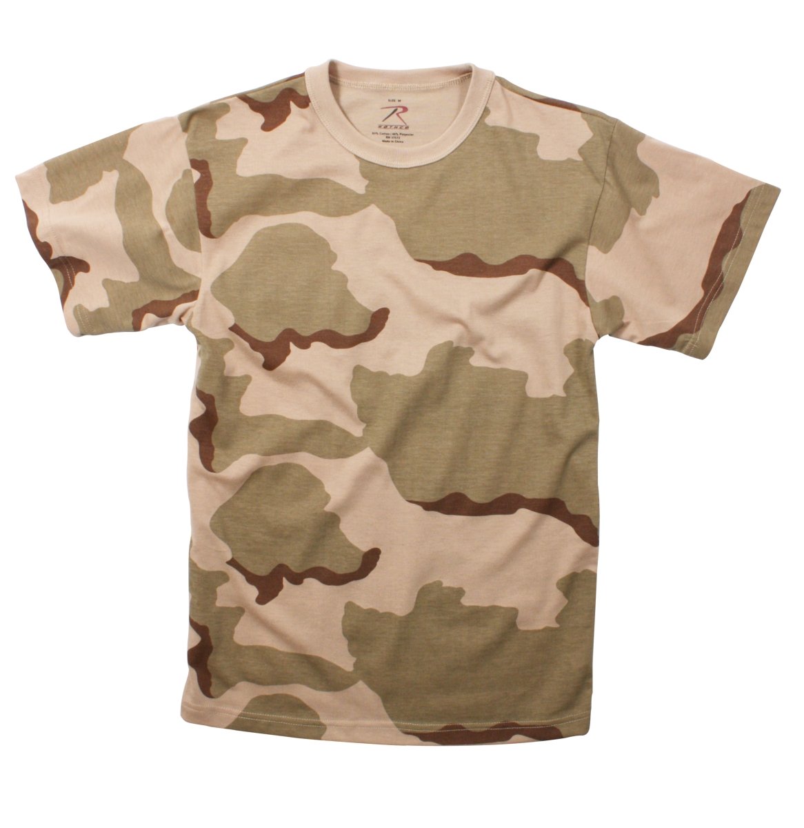 Amazon.com: Rothco Tri-Color Desert Camouflage T-Shirt (Polyester ...