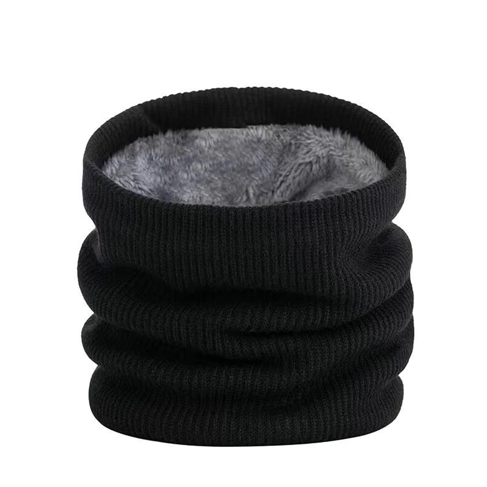 AWAVM Black Thermal Scarf,Neck Warmer for Men,Knitted Scarf,Winter Ski ...