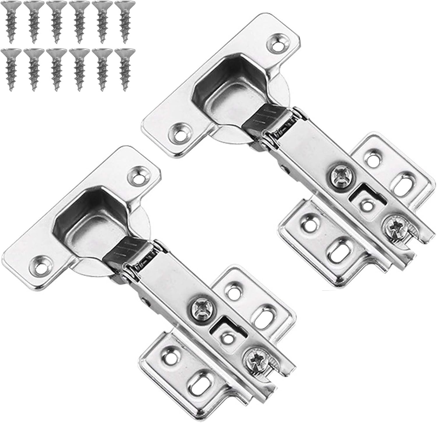 2Pcs Cabinet Hinges with Screws, Full Overlay Mute Hydraulic Soft Close ...