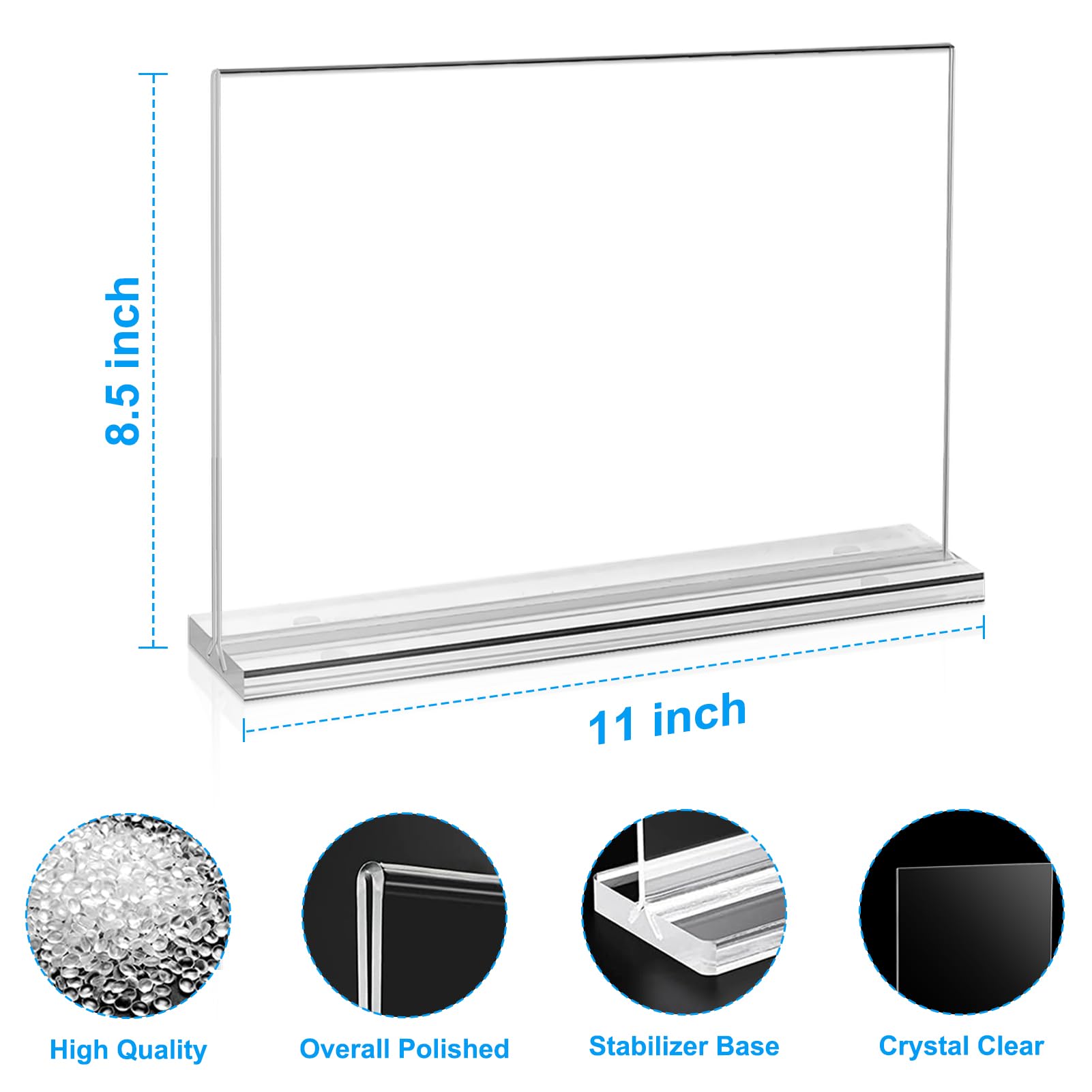 Snapklik.com : 3 Pack Acrylic Sign Holder 8.5 X 11 Horizontal, Double ...