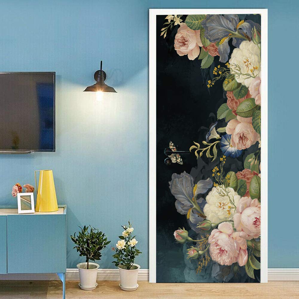 Amazon.com: 3D Door Stickers Murals Peel and Stick - Flower - Door ...