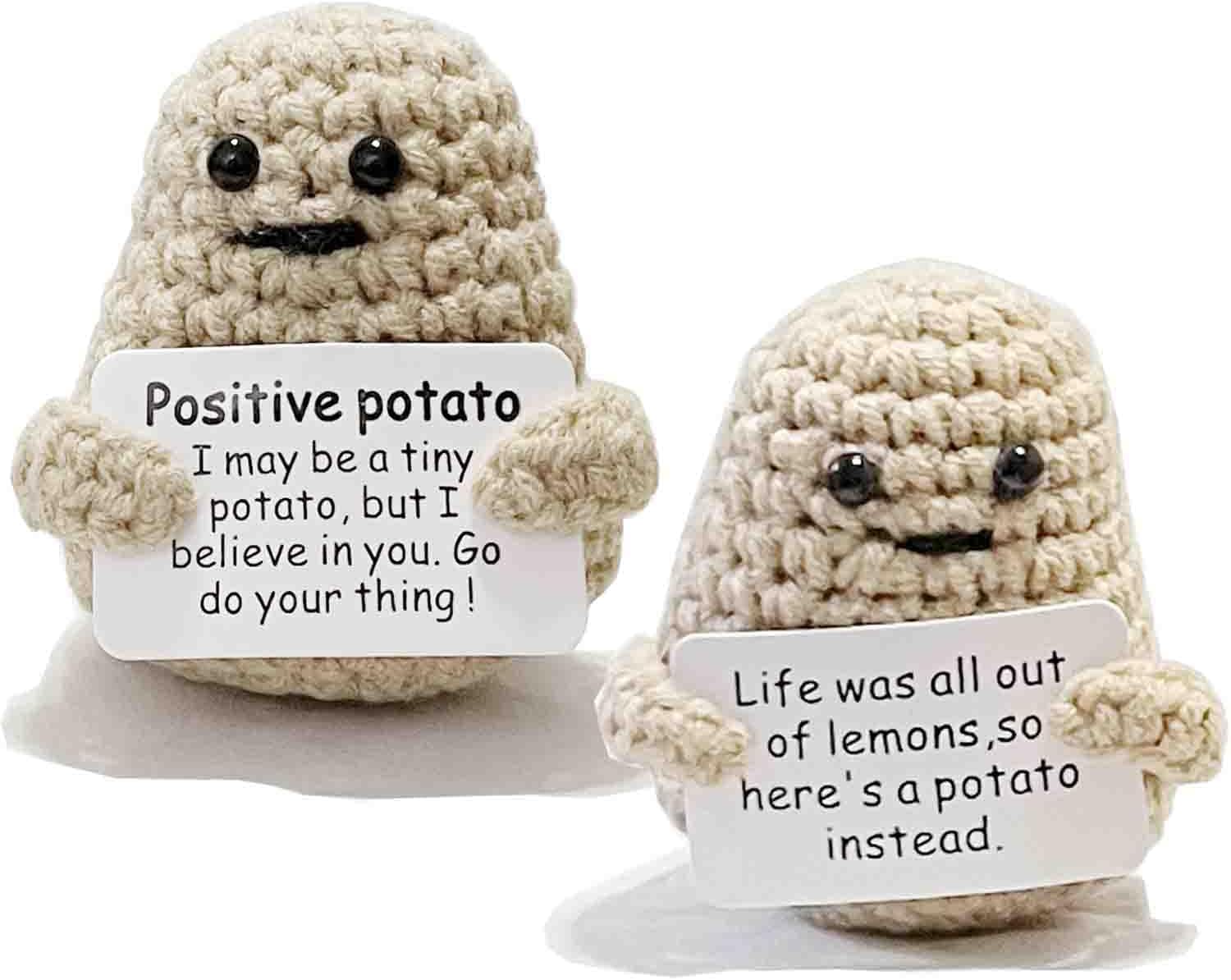 Amazon.com: Shineyid 2 Pcs Mini Funny Positive Life Potato, 3inch ...
