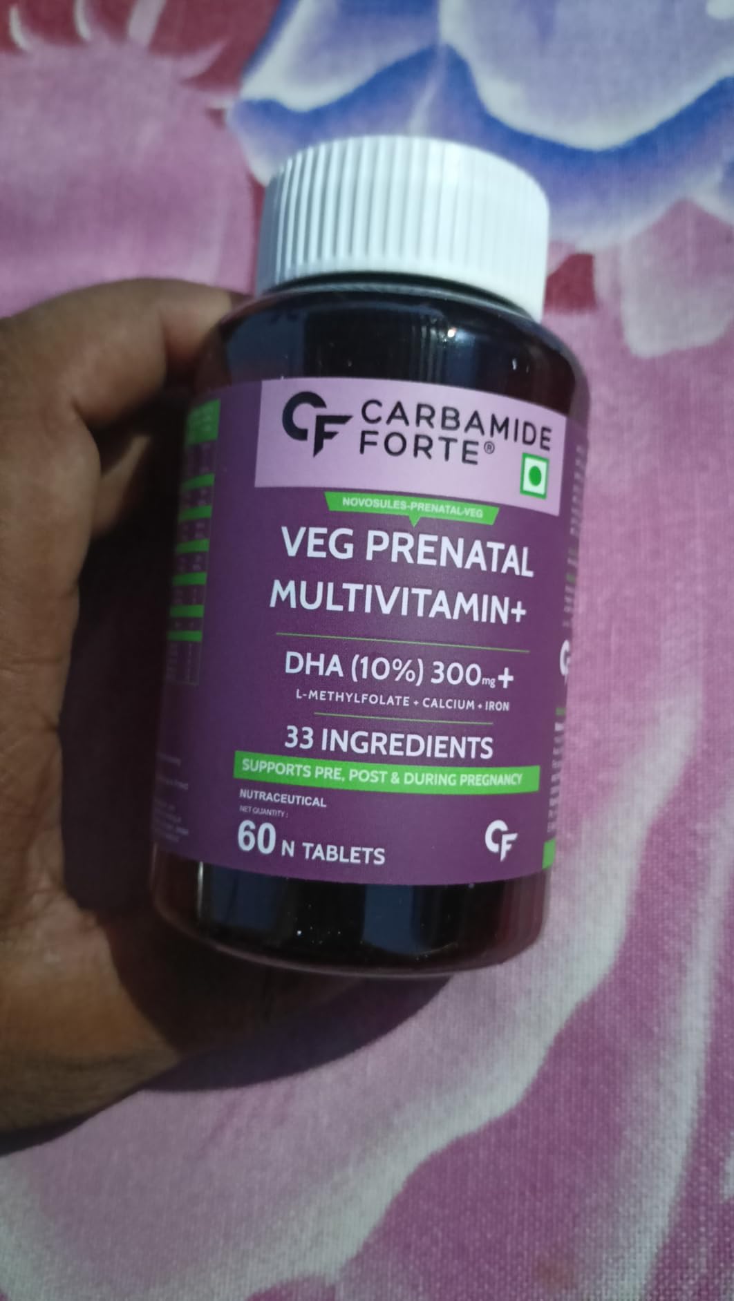 Carbamide Forte Veg Prenatal Multivitamin for Pregnancy with DHA 300mg ...