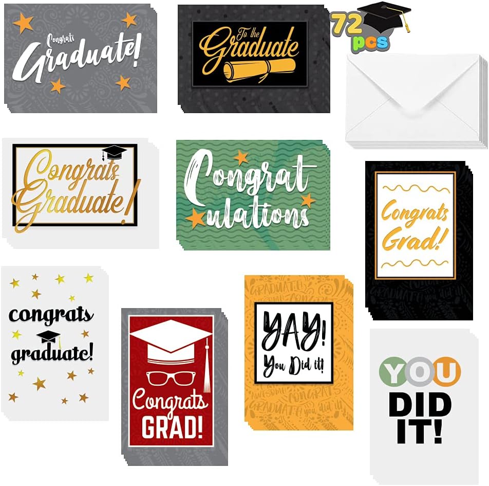 Amazon.com : 72 Pack (4 x 6") Graduation Card and Graduation Card ...