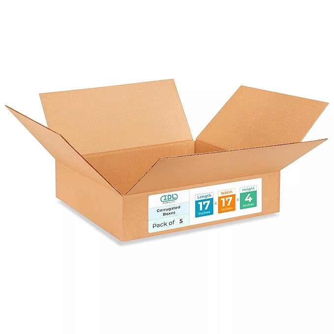 DL Packaging Medium Corrugated Moving Boxes 17"L x 17"W x 4"H (Pack of ...