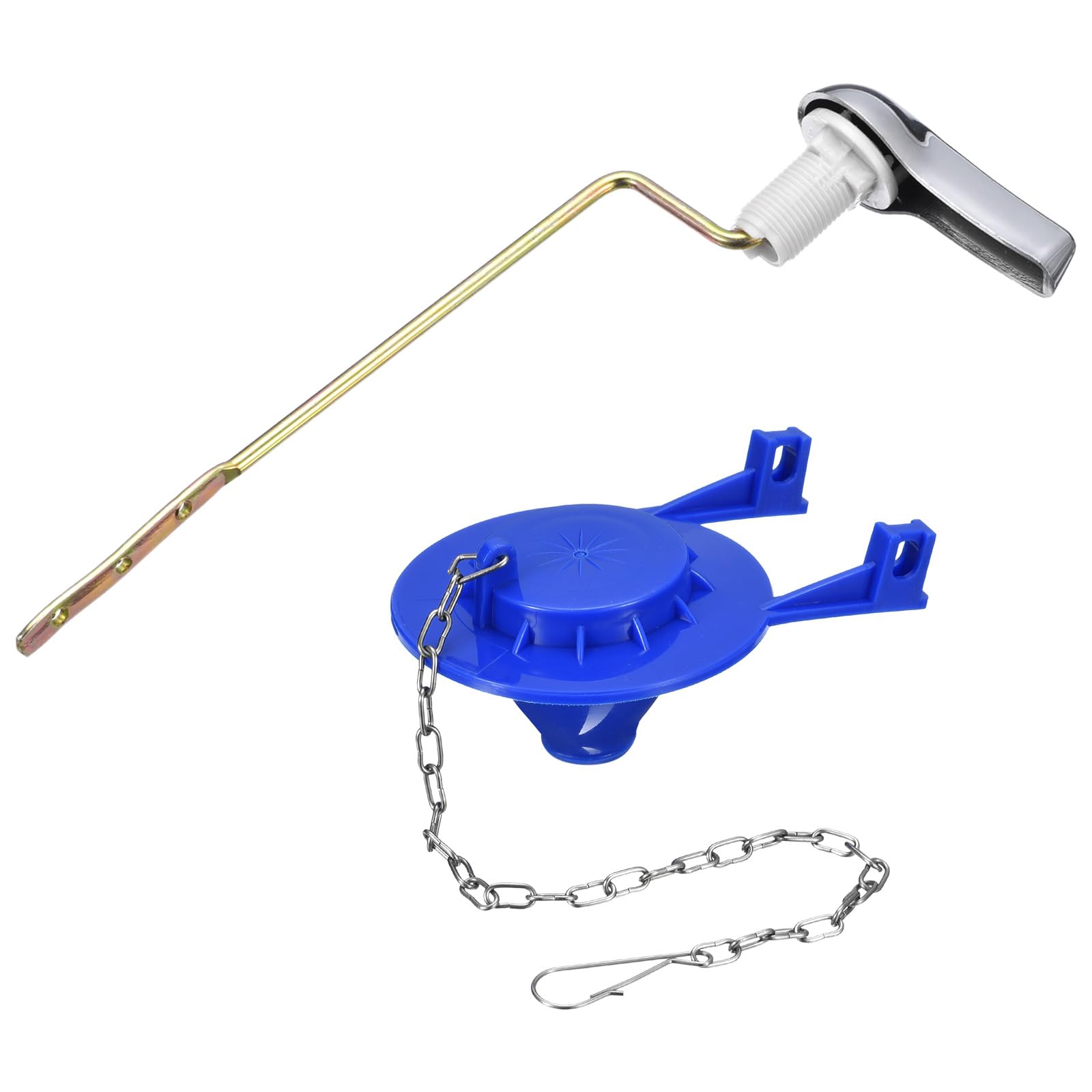 uxcell Toilet Handle Replacement Kit with Flapper, Universal Side Mount ...