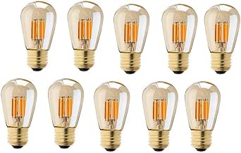 Amazon.com: LED Vintage Light Bulb - Amber Glass - Non Dimmable (ST45 ...