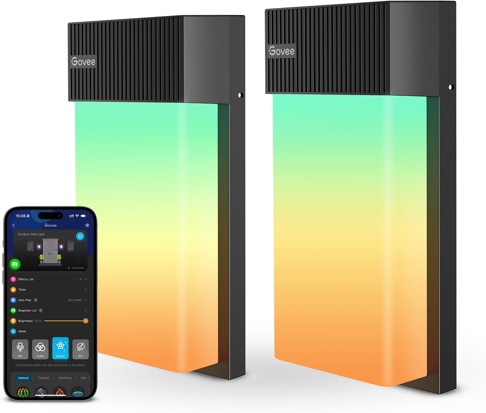 Atomi Smart WiFi LED Square Wall Sconce Lights – 2-Pack, 1200 Lumens ...