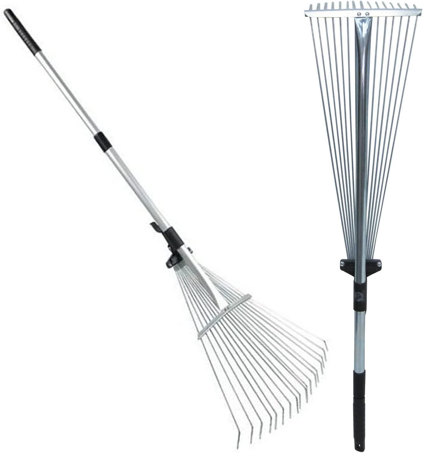 rightclick 15 Teeth Telescopic Adjustable Leaf Rake Lightweight ...