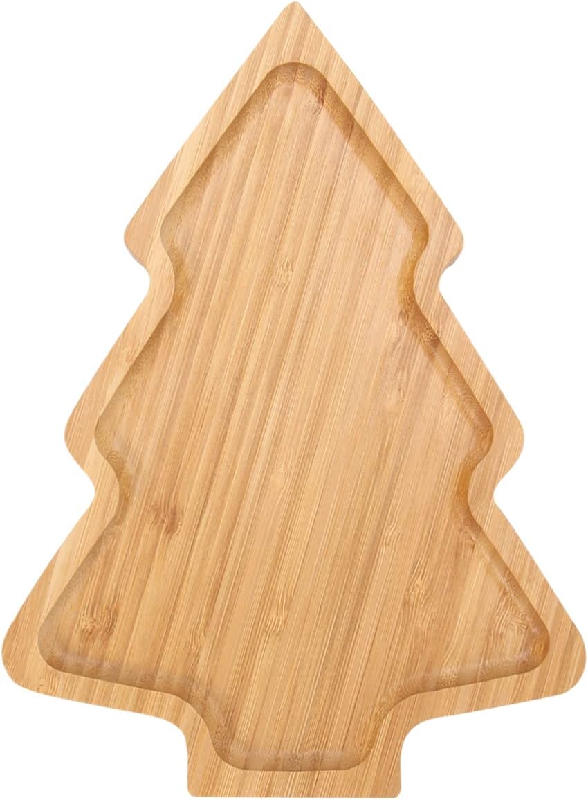 Amazon.com: PRETYZOOM Christmas Tree Shaped Plate Wooden Sushi Serving ...