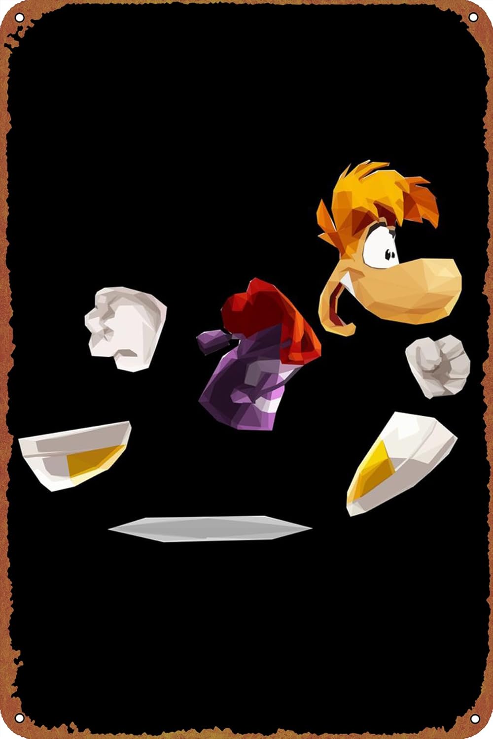 Amazon.com: Rayman Adventure Game Poster Retro Metal tin Sign Halloween ...