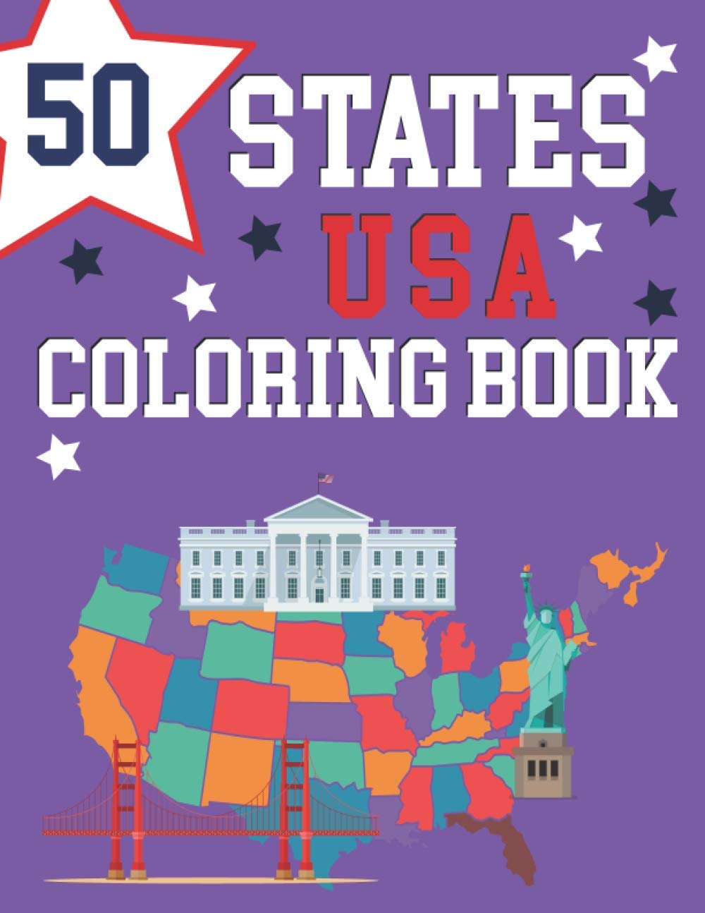 Amazon.com: 50 States USA Coloring Book: The 50 States Maps Of United ...