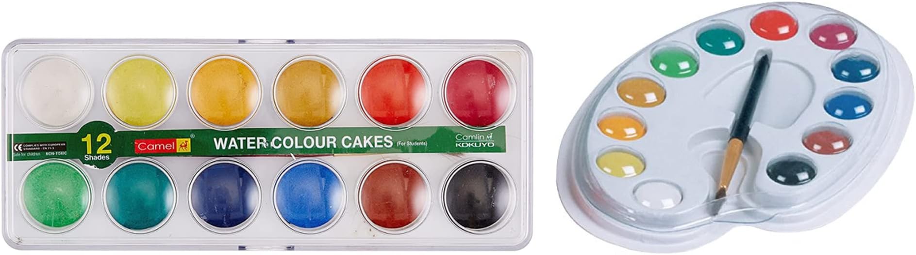 Camel Student Water Color Cakes - 12 Shades Kokuyo Student Water Color ...