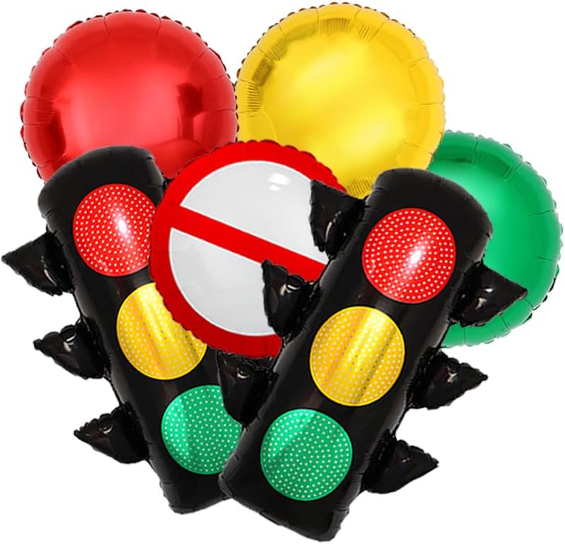 Amazon.com: 6 PCS Traffic Light Balloons - 2 Traffic Light, 3 18in Red ...