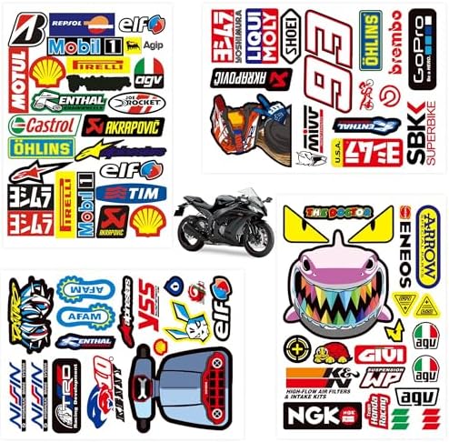 90 Pcs Motorcycle Stickers, Racing car Stickers, Anime Stickers, Vinyl ...