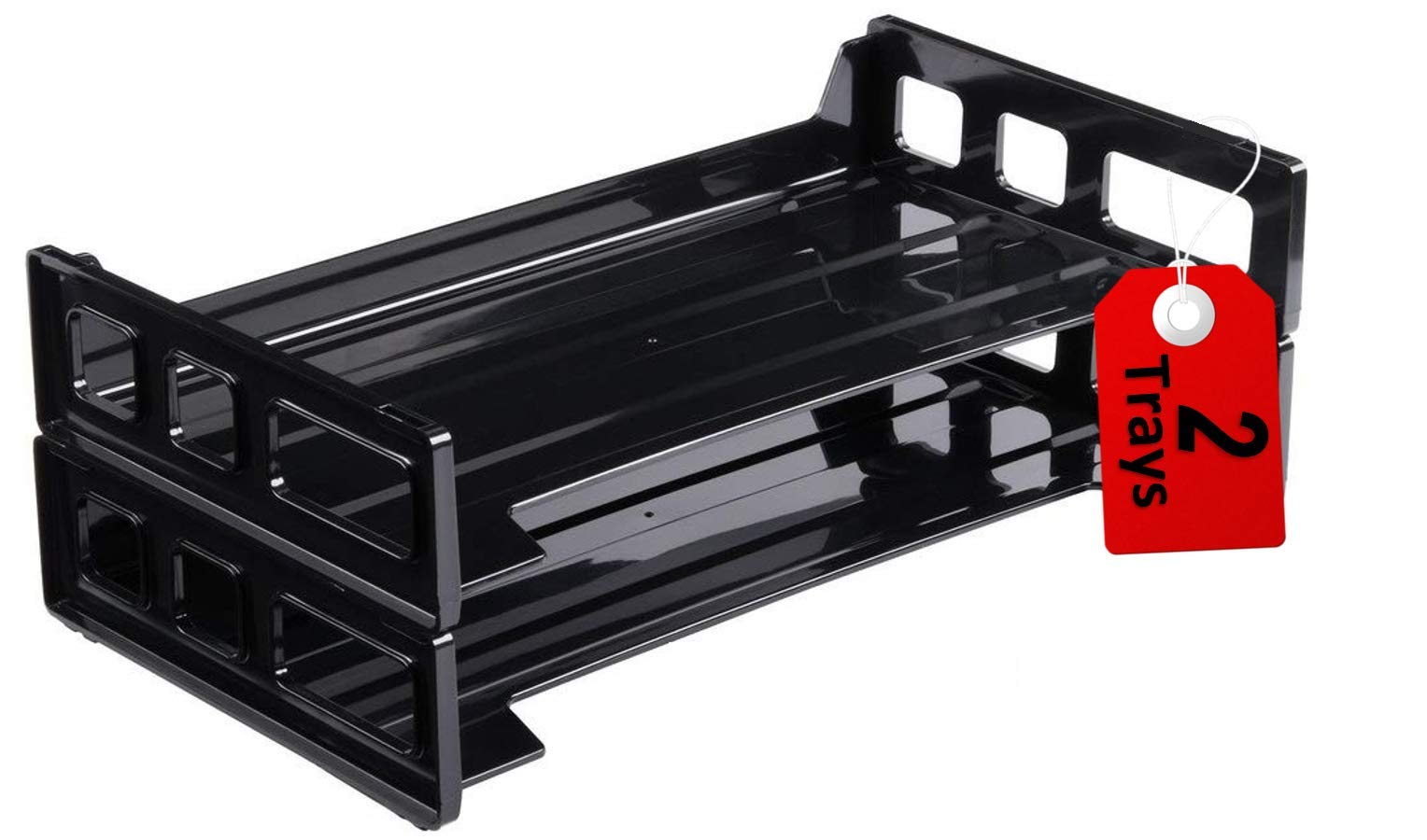 1intheofficedesk Tray Side Load Stackable Legal Size Desk Organizer ...