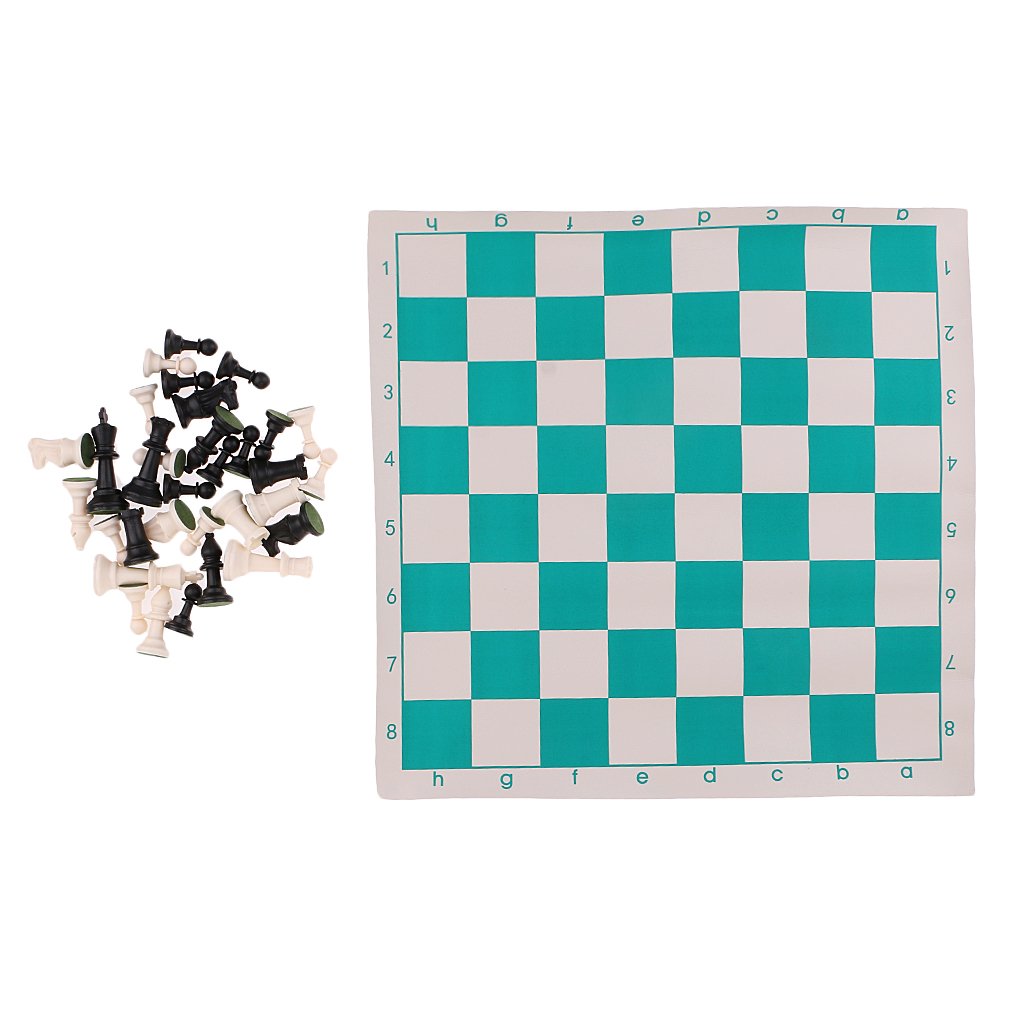 FLAWISH Portable Chess Game Chessman w/ 42x42cm Fold Chessboard Set for ...