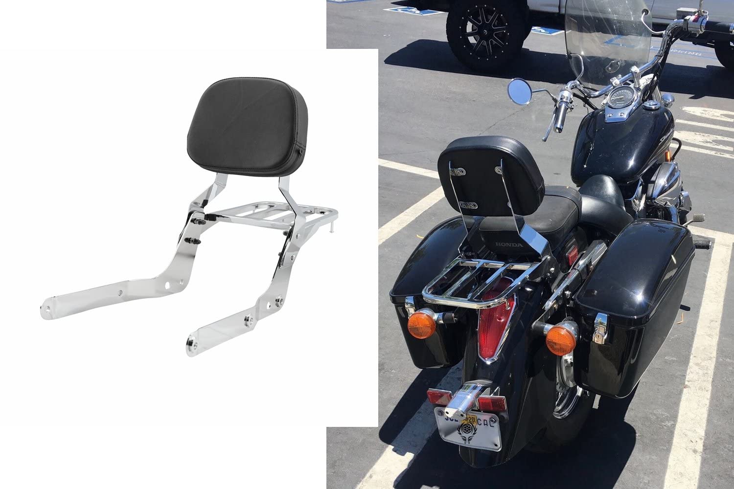 2000 Honda Shadow 750 Sissy Bar Kit With Luggage Rack HTTMT Skull