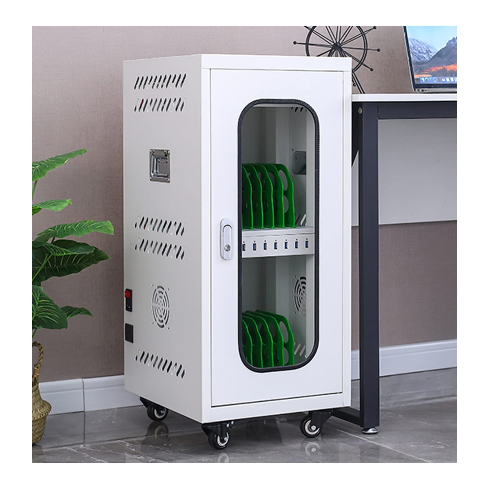 Amazon.com: Fully -Assembled Heavy-Duty 20 Bay Laptop Charging Cart for ...