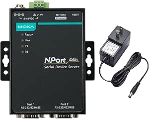 Amazon.com: Moxa NPort 5250A with Adapter -2-Port Device Server, US Plug,10/100M Ethernet,3 in 1 ...