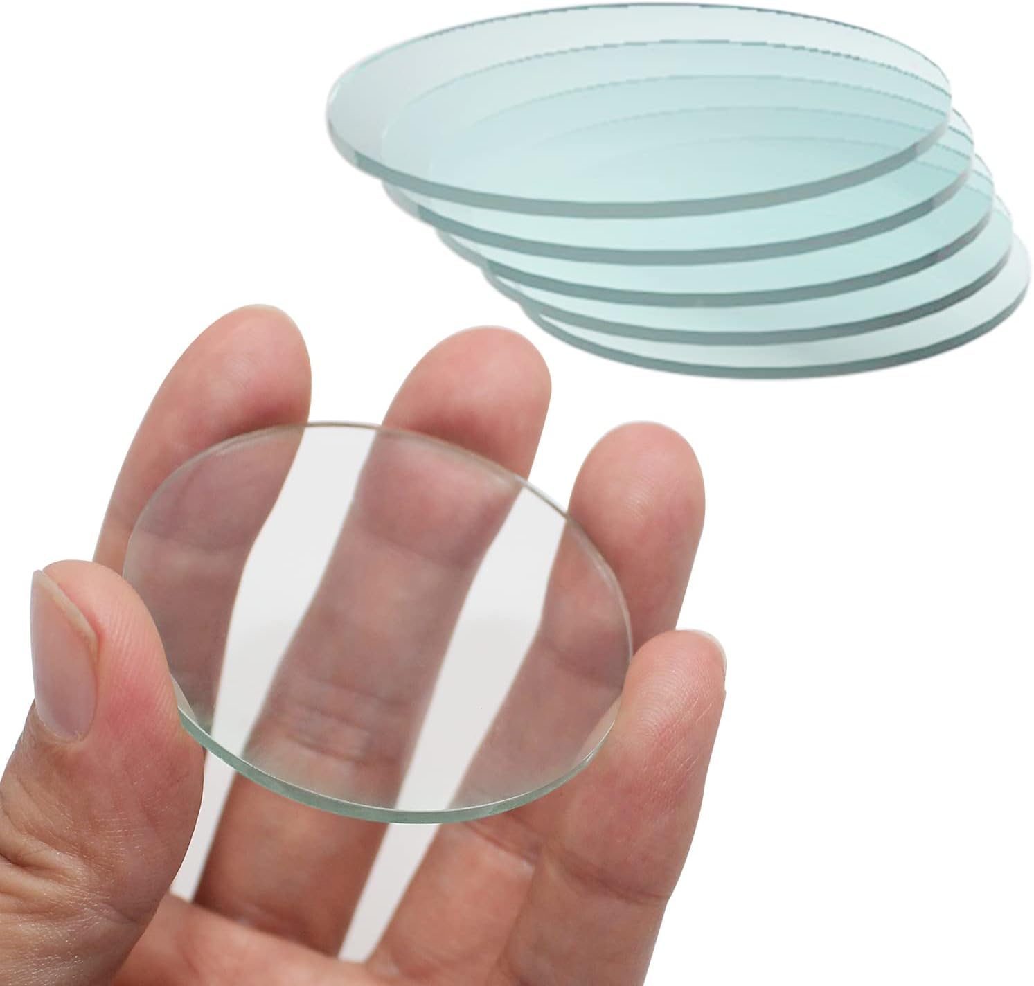 Amazon.com: 5PCS 50mm x 2mm Clear Glass Flat Lens Round Lens JIATONG ...