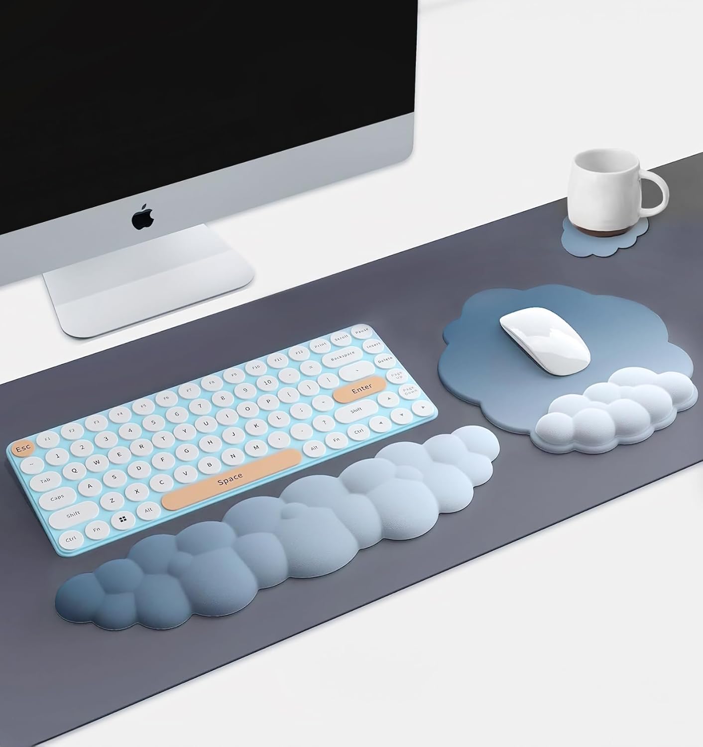 3 en 1 Mouse Pad Set,Tapete para Mouse,Ergonómicos Reposa Muñecas Tela ...