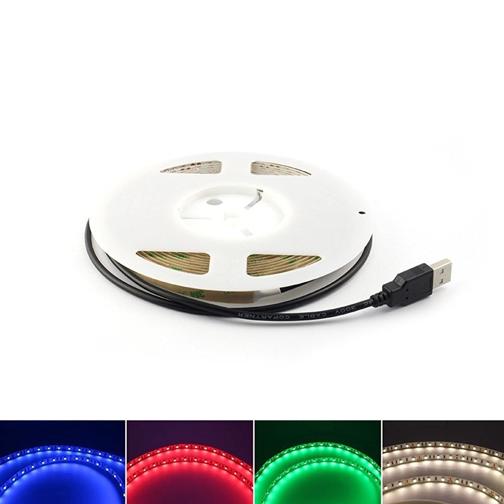 Amazon.com: 5V USB LED Strip Light 5M 300 SMD 3528 with 3M Tape for TV ...