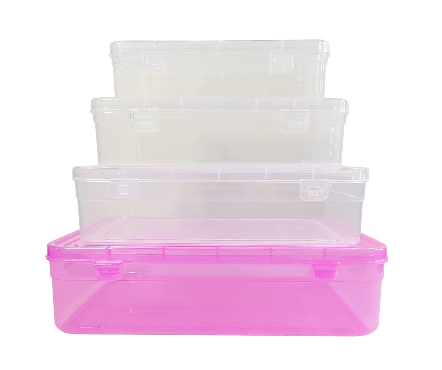 Feliz Pink Coloured Plastic Large Storage Box Size 11.5x7.5x2.75 inches ...