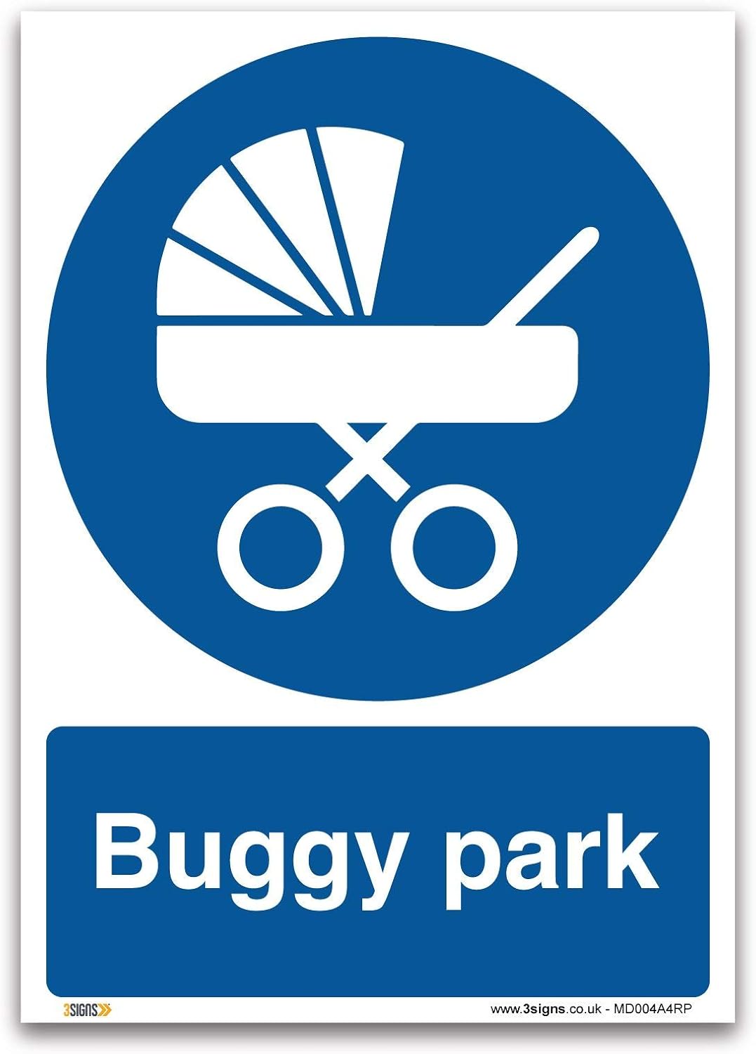 Buggy Park Sign Sign - A4 1mm Rigid Plastic - Information Access Child ...