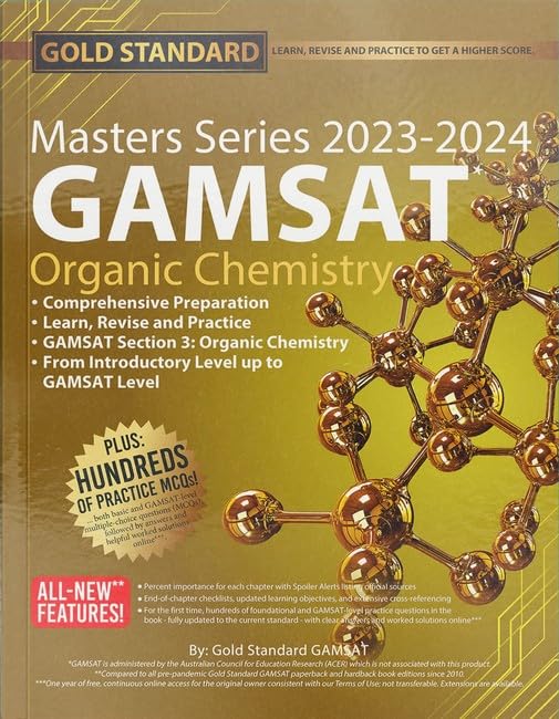 Buy 2023-2024 Masters Series GAMSAT Preparation Chemistry by Gold ...