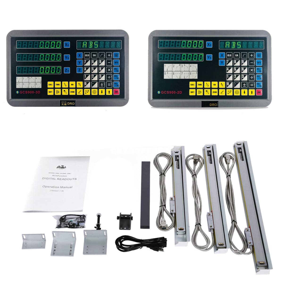 Buy 2/3 Axis Digital Readout and TTL Precision Linear Glass Scale DRO ...