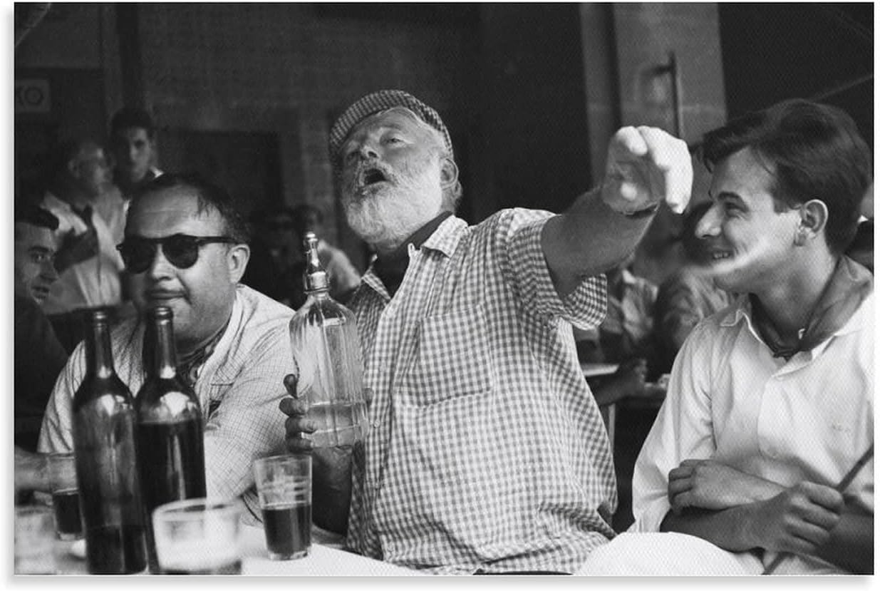 Amazon.com: Wklsdrnd Ernest Hemingway Writer in Drinking Black and ...
