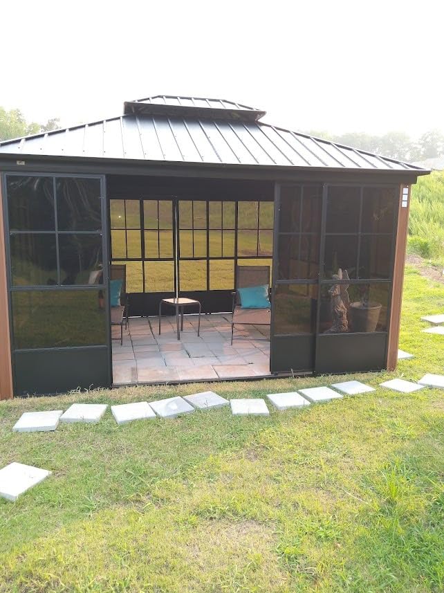 $155/mo - Finance PURPLE LEAF 12' X 14' Patio Hardtop Gazebo Double Top ...