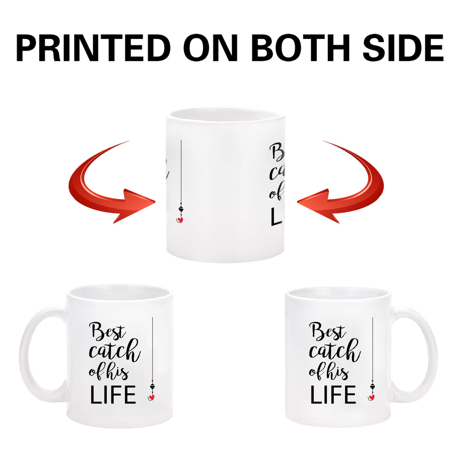 Anniversary Coffee Mugs for Couple One Fisherman Best Catch of His Life ...